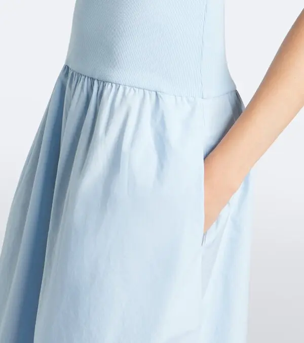 Velvet By Graham & Spencer Romilly Cotton-blend Maxi Dress - Blue
