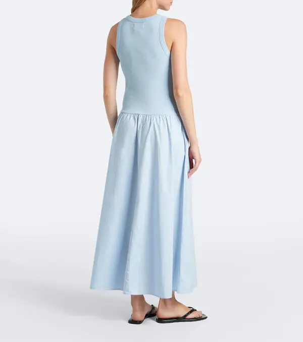 Velvet By Graham & Spencer Romilly Cotton-blend Maxi Dress - Blue