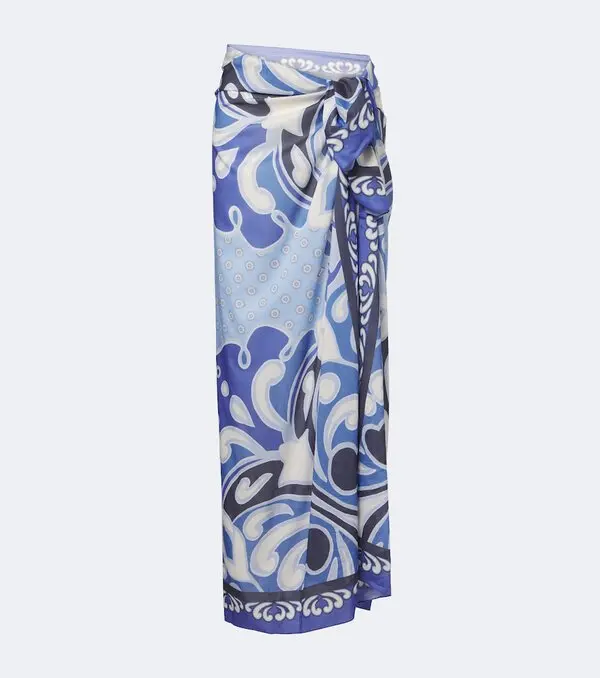 La DoubleJ Printed Cotton Beach Cover-up - Blue