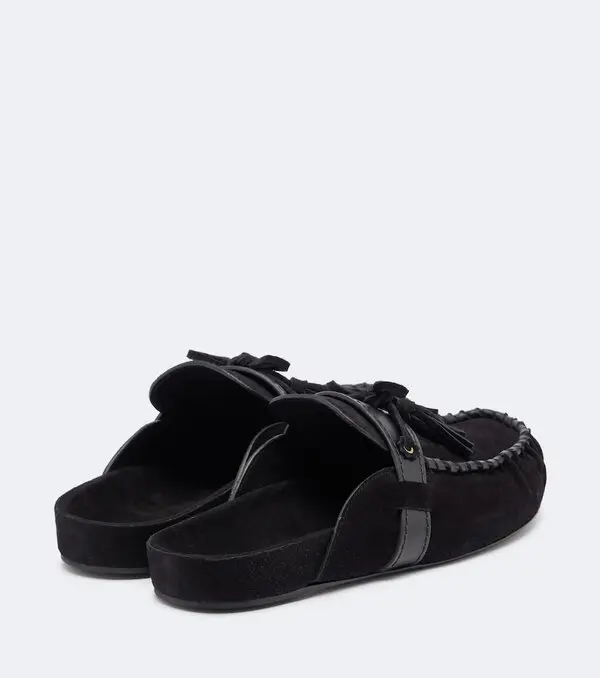 Isabel Marant Étoile Malvin Leather-trimmed Suede Mules