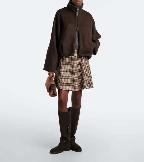 Brunello Cucinelli Monili Suede Knee-high Boots