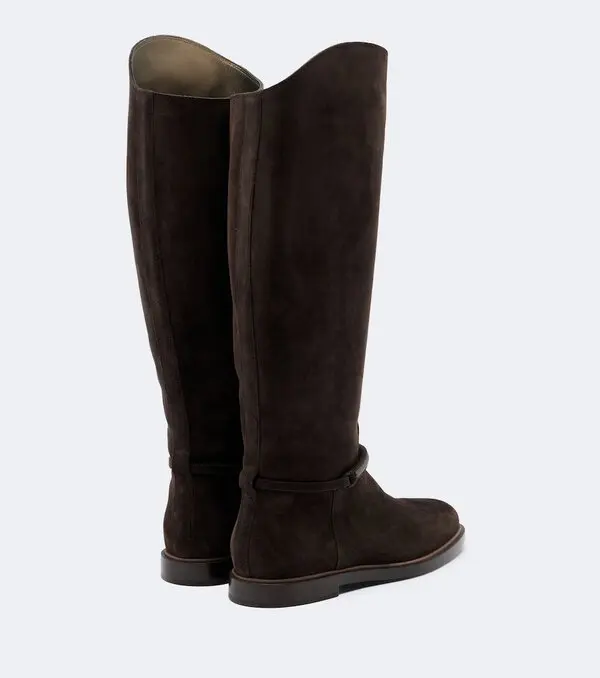 Brunello Cucinelli Monili Suede Knee-high Boots