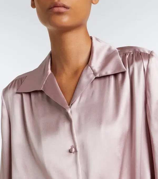 Valentino Garavani Lace-trimmed Silk Satin Shirt
