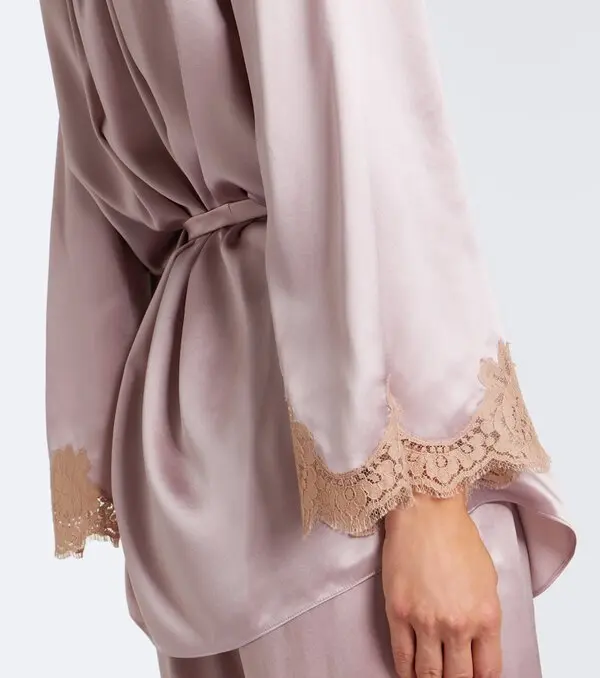 Valentino Garavani Lace-trimmed Silk Satin Shirt