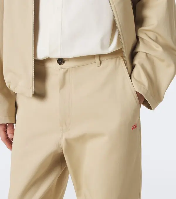 Loewe Double L Cotton Twill Wide-leg Pants