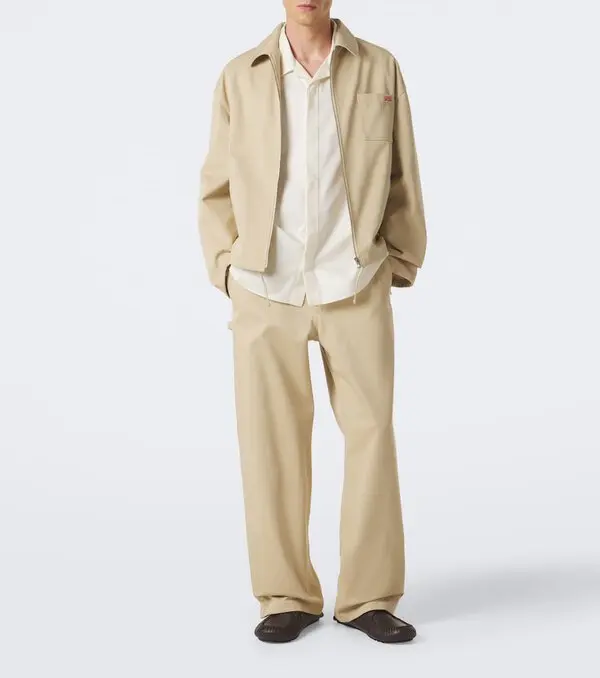 Loewe Double L Cotton Twill Wide-leg Pants