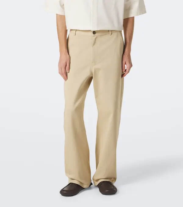 Loewe Double L Cotton Twill Wide-leg Pants