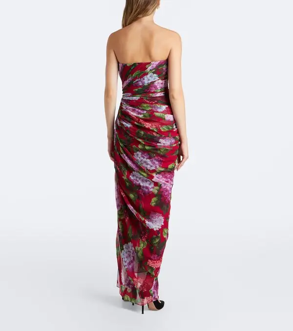 Carolina Herrera Floral Silk Chiffon Bustier Gown - Multicoloured