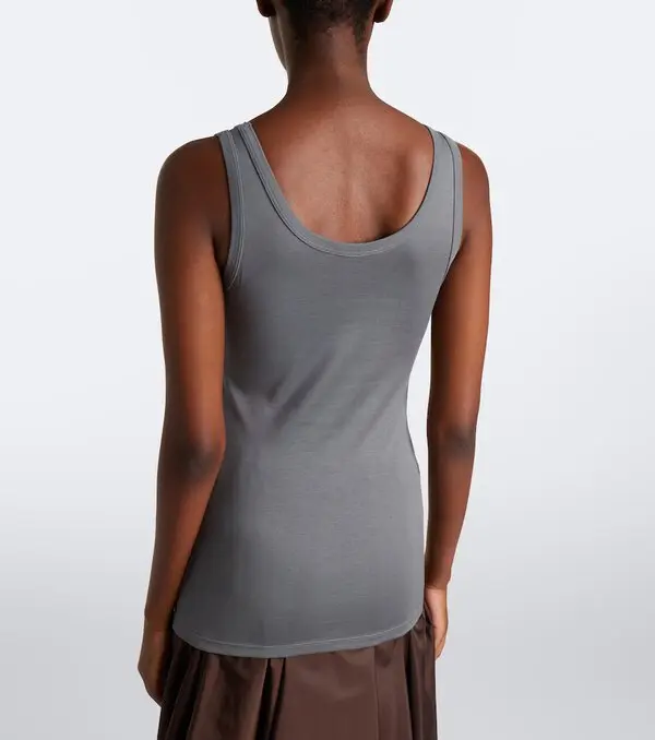 Prada Ribbed-knit Cotton Tank Top - Grey