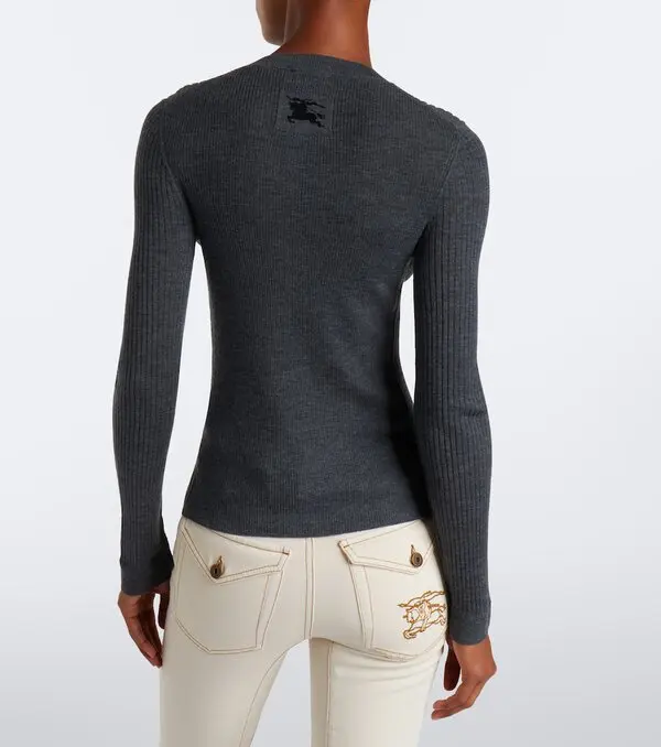 Burberry Ekd Ribbed-knit Cashmere Cardigan