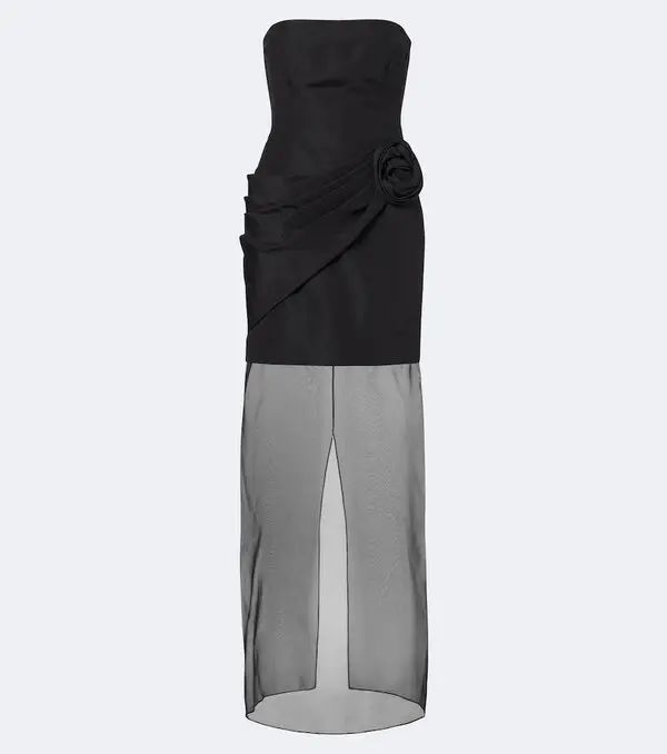 Carolina Herrera Silk Faille And Organza Bustier Gown