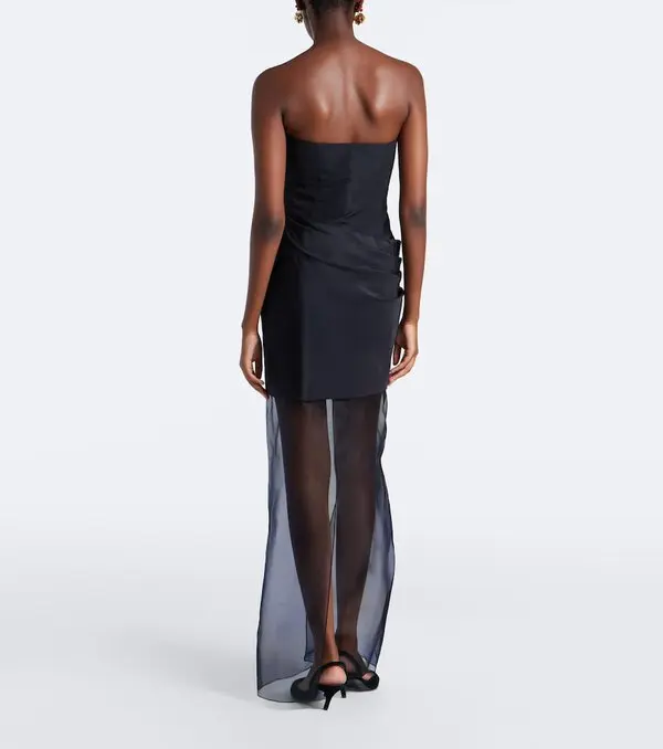 Carolina Herrera Silk Faille And Organza Bustier Gown