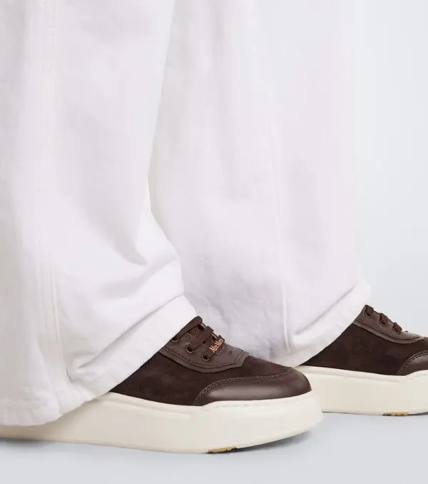 Max Mara Suede And Leather Platform Sneakers