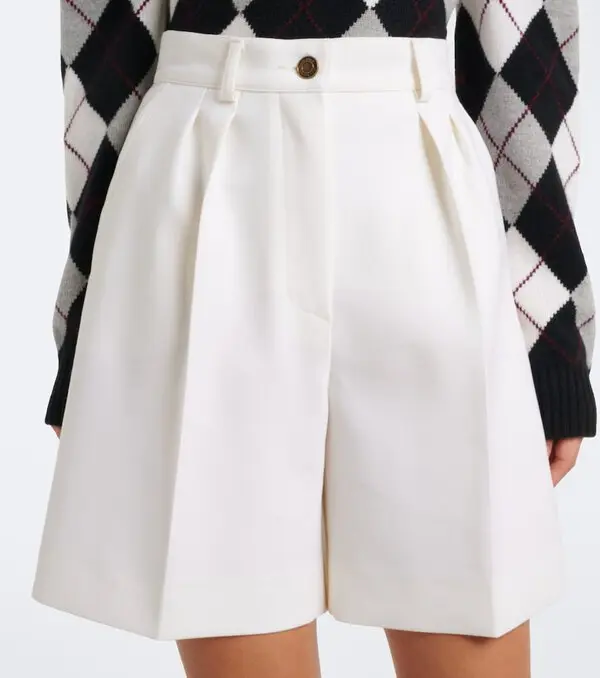 Max Mara Pleated Wool-blend Bermuda Shorts