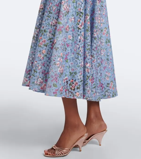 MARKARIAN Embroidered Floral Bustier Cocktail Dress