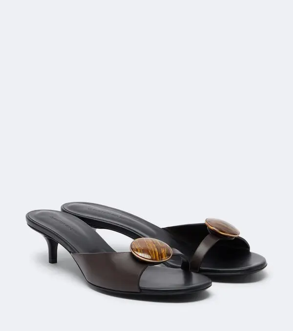 Christopher Esber Aura Quartz Leather Mules - Brown