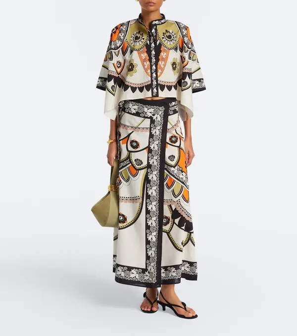 La DoubleJ Printed Cropped Cotton Shirt
