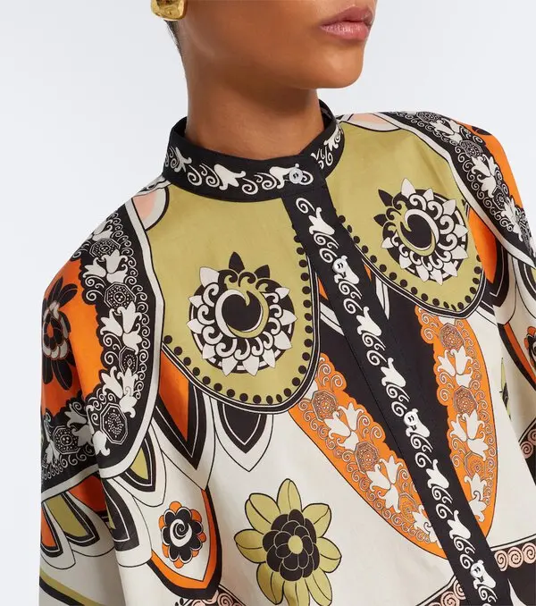 La DoubleJ Printed Cropped Cotton Shirt