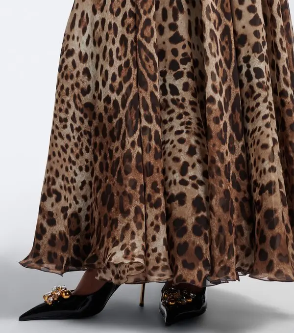 Dolce & Gabbana Leopard-print Silk Chiffon Maxi Skirt