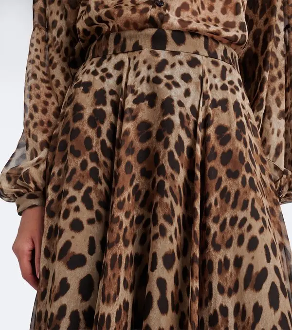 Dolce & Gabbana Leopard-print Silk Chiffon Maxi Skirt