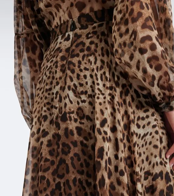 Dolce & Gabbana Leopard-print Silk Chiffon Maxi Skirt