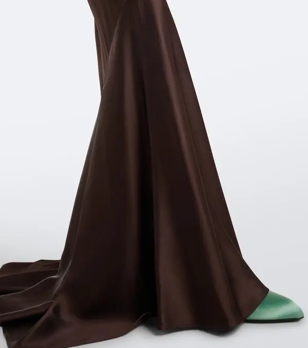 Max Mara Open-back Satin Maxi Dress