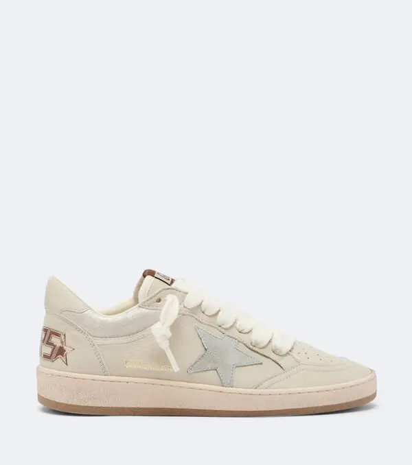 GOLDEN GOOSE Ball Star Suede-trimmed Leather Sneakers