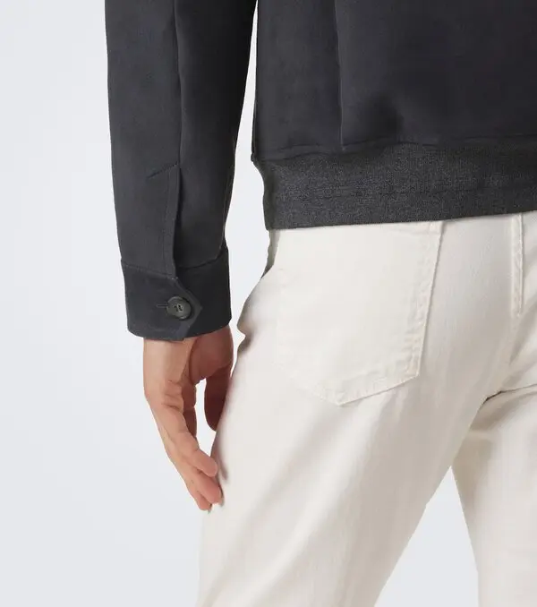 Canali Suede Bomber Jacket