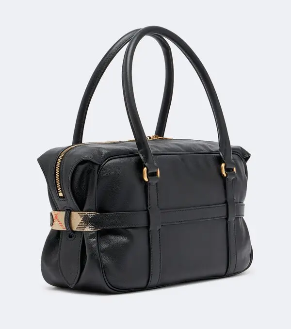 Burberry Medium Leather Shoulder Bag - Black