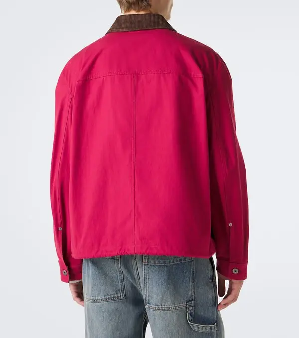 Loewe Suede-trimmed Cotton Canvas Jacket