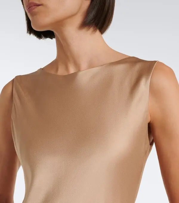 Max Mara Open-back Satin Maxi Dress