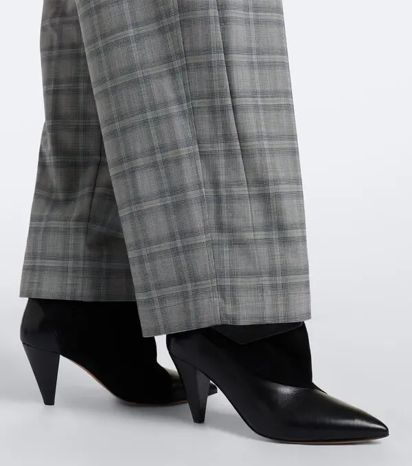 Isabel Marant Étoile Lyone Leather And Suede Ankle Boots - Black