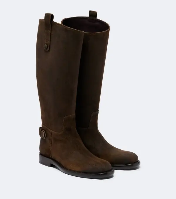 Burberry Cavalier Suede Knee-high Boots - Brown