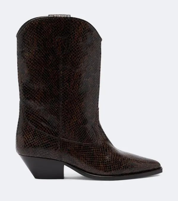 Isabel Marant Étoile Duerto Snake-effect Leather Cowboy Boots