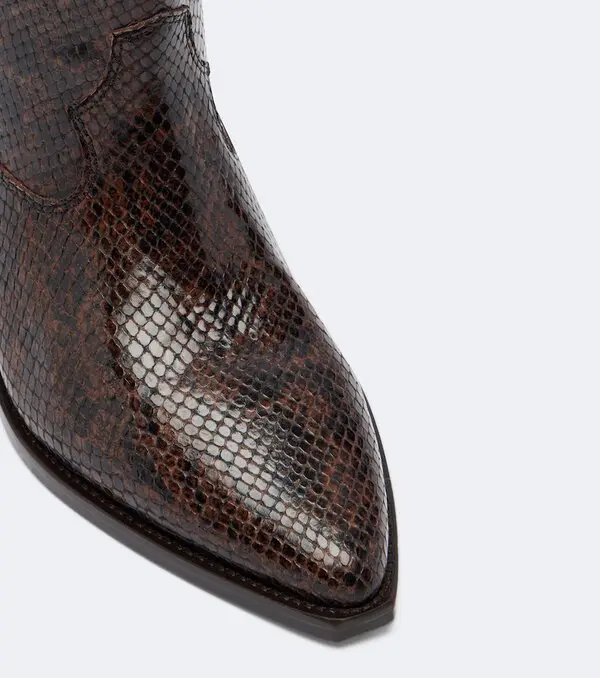 Isabel Marant Étoile Duerto Snake-effect Leather Cowboy Boots