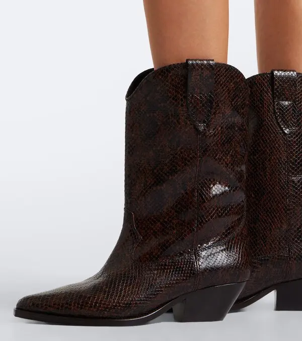 Isabel Marant Étoile Duerto Snake-effect Leather Cowboy Boots