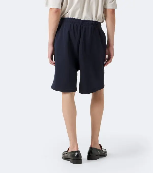 Acne Studios Logo Embroidered Cotton Fleece Shorts