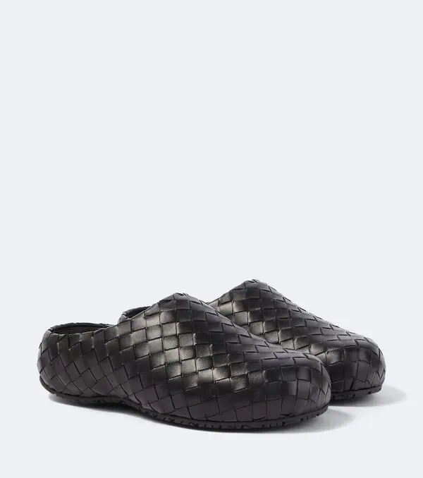 Bottega Veneta Klog Intrecciato Leather Mules - Black