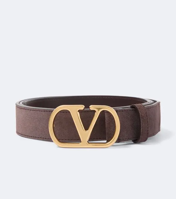 Valentino Garavani Vlogo Suede Belt - Brown
