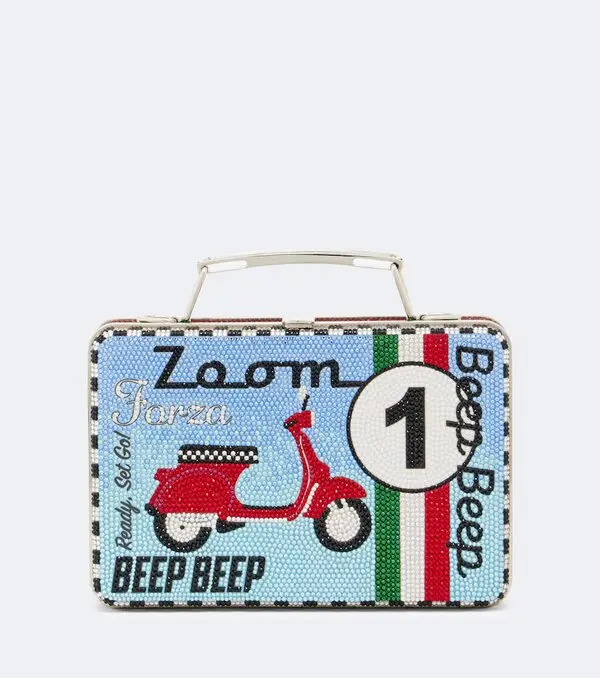 Judith Leiber Lunch Box Beep Beep Embellished Clutch - Blue