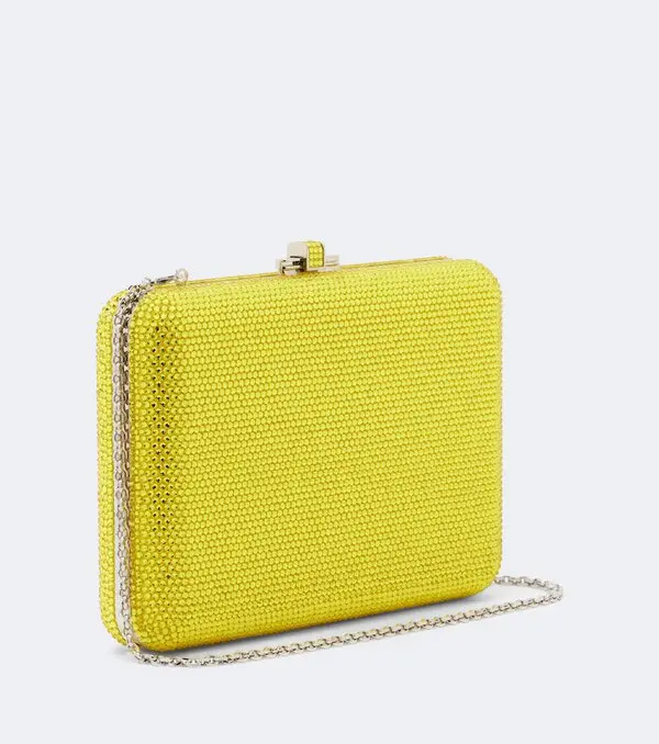 Judith Leiber Slim Slide Embellished Clutch - Yellow