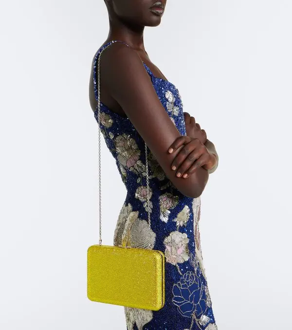 Judith Leiber Slim Slide Embellished Clutch - Yellow