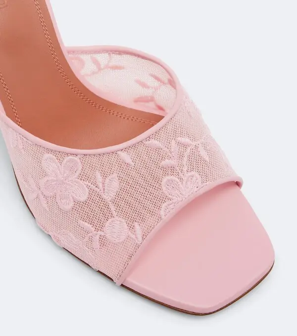 Amina Muaddi Floral Mules