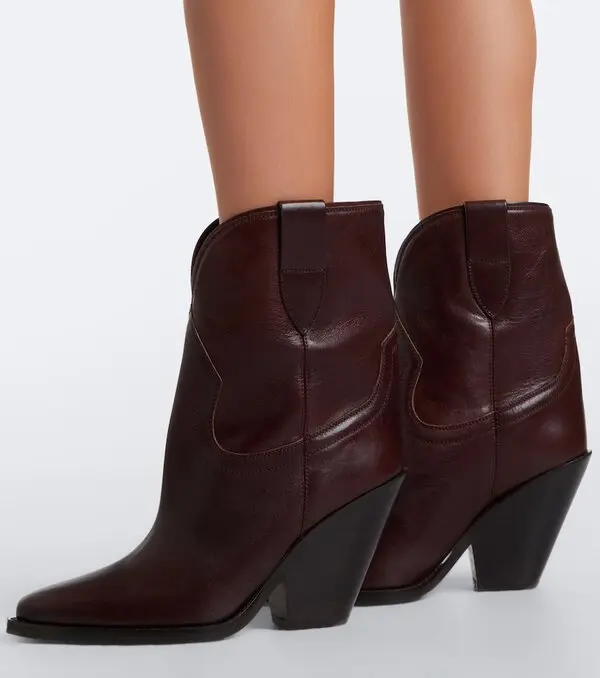 Isabel Marant Étoile Leyane Leather Cowboy Boots - Brown