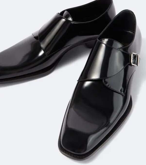 Saint Laurent Connor Leather Monk Strap Shoes