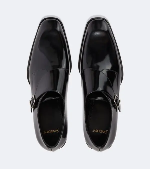 Saint Laurent Connor Leather Monk Strap Shoes