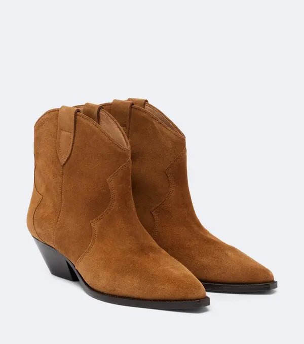 Isabel Marant Étoile Dewina Suede Cowboy Boots - Brown
