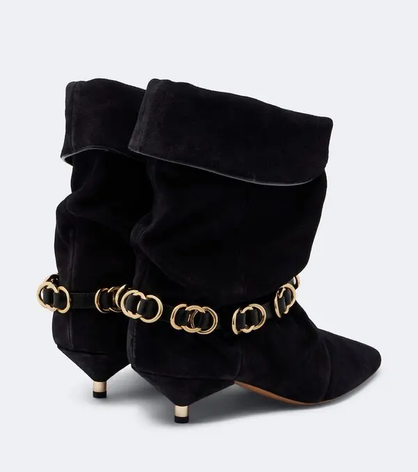 Isabel Marant Étoile Edrik Embellished Suede Ankle Boots