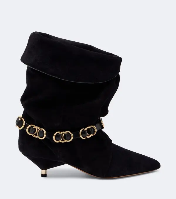 Isabel Marant Étoile Edrik Embellished Suede Ankle Boots