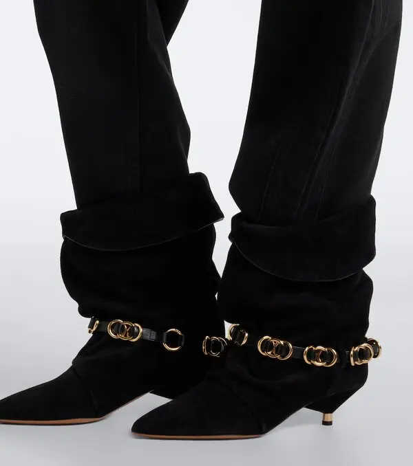 Isabel Marant Étoile Edrik Embellished Suede Ankle Boots
